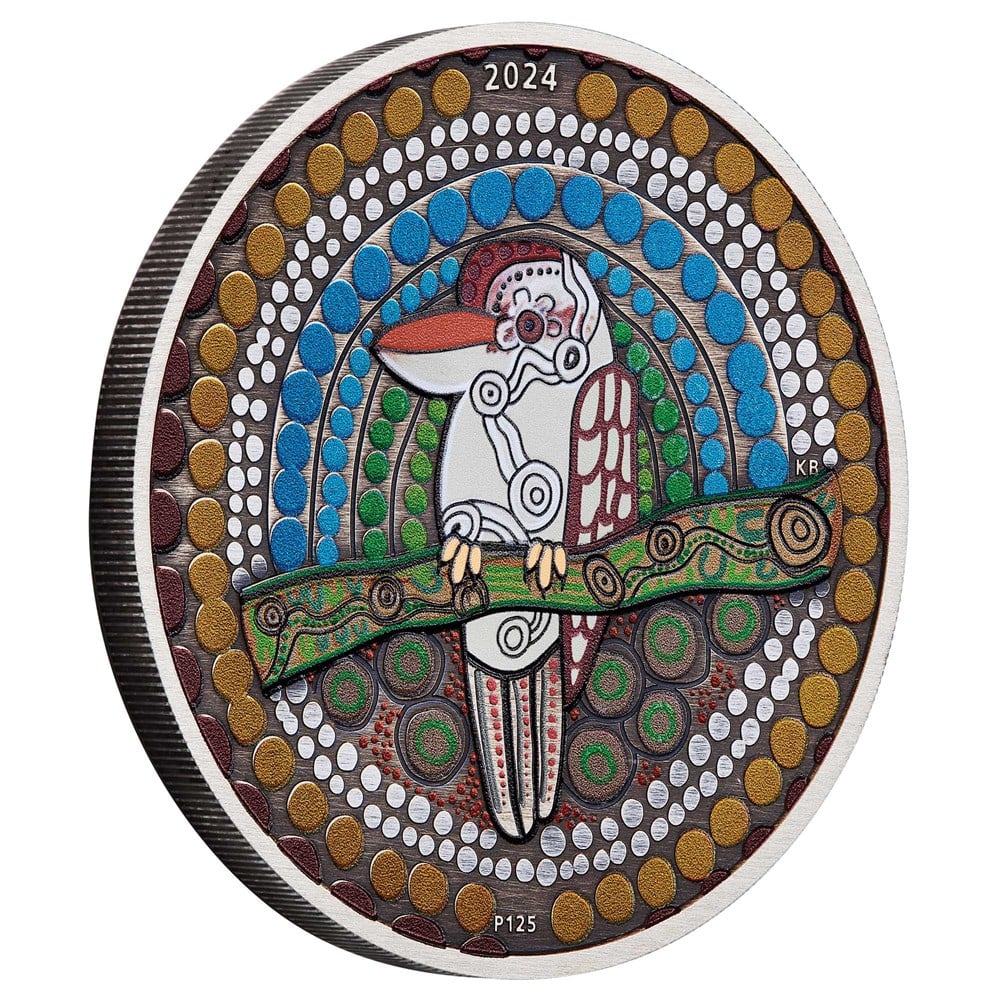 Kookaburra Kaa-Kaa 2024 2oz Silver Antiqued Coloured Coin – GrabCoins