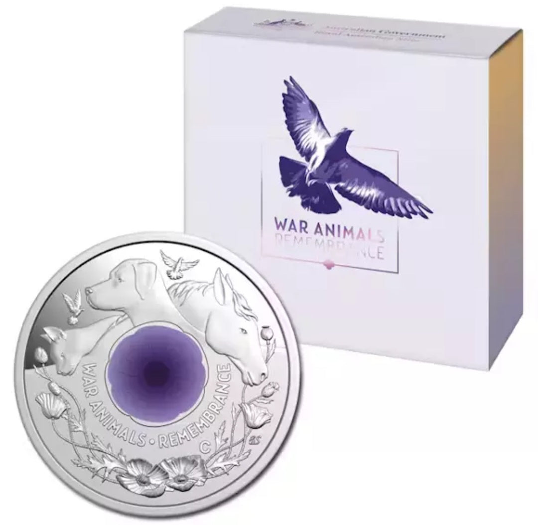 2024 $2 ‘C’ War Animals Remembrance Fine Silver Proof Coin and Albr Co ...