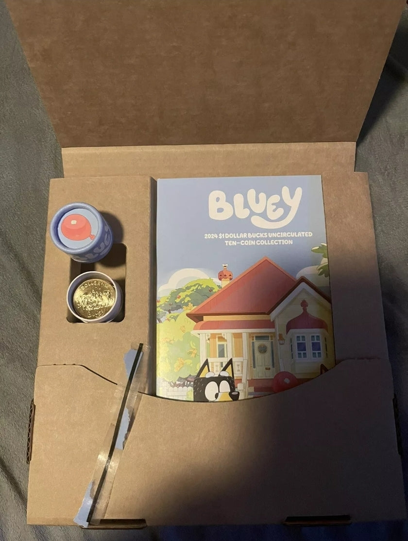 2024 BLUEY 10-Coin Tube Set opened (Uncirculated) Folder Included UNC ...